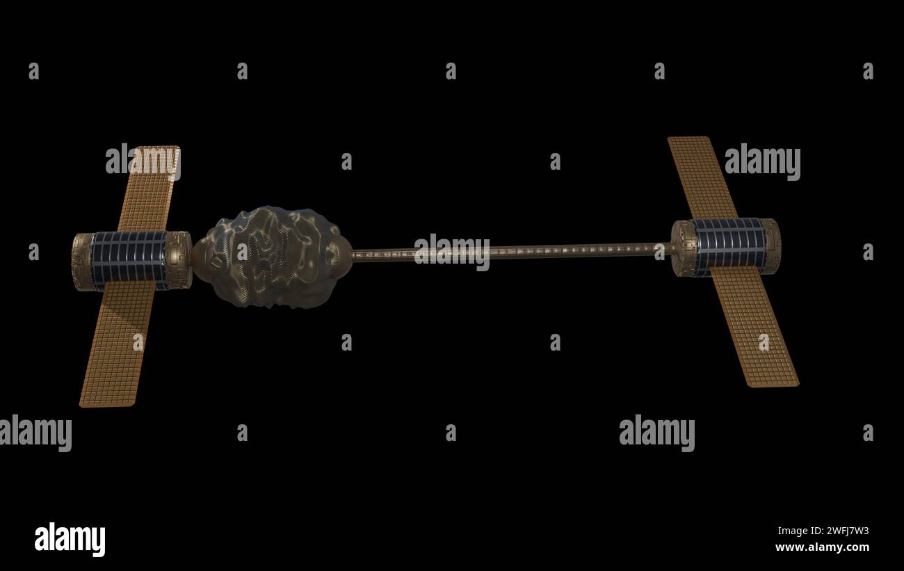 Inflatable space station. Inflatable habitat made of interwoven fibers ...