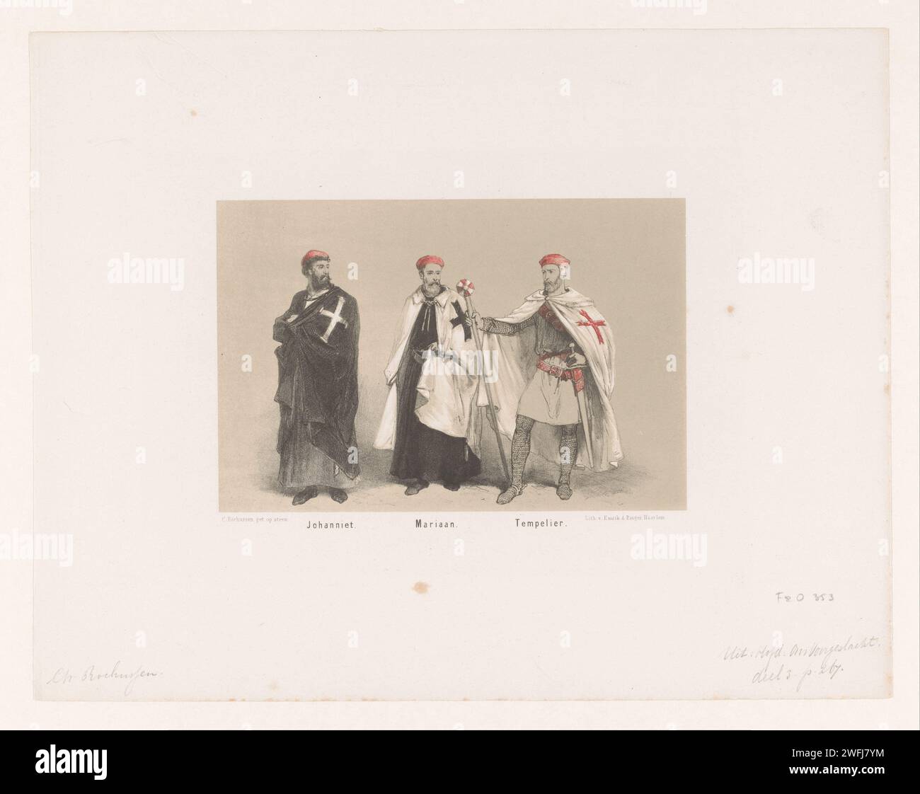 Three knights, Charles Rochussen, 1858 - 1864 print A knight of the ...