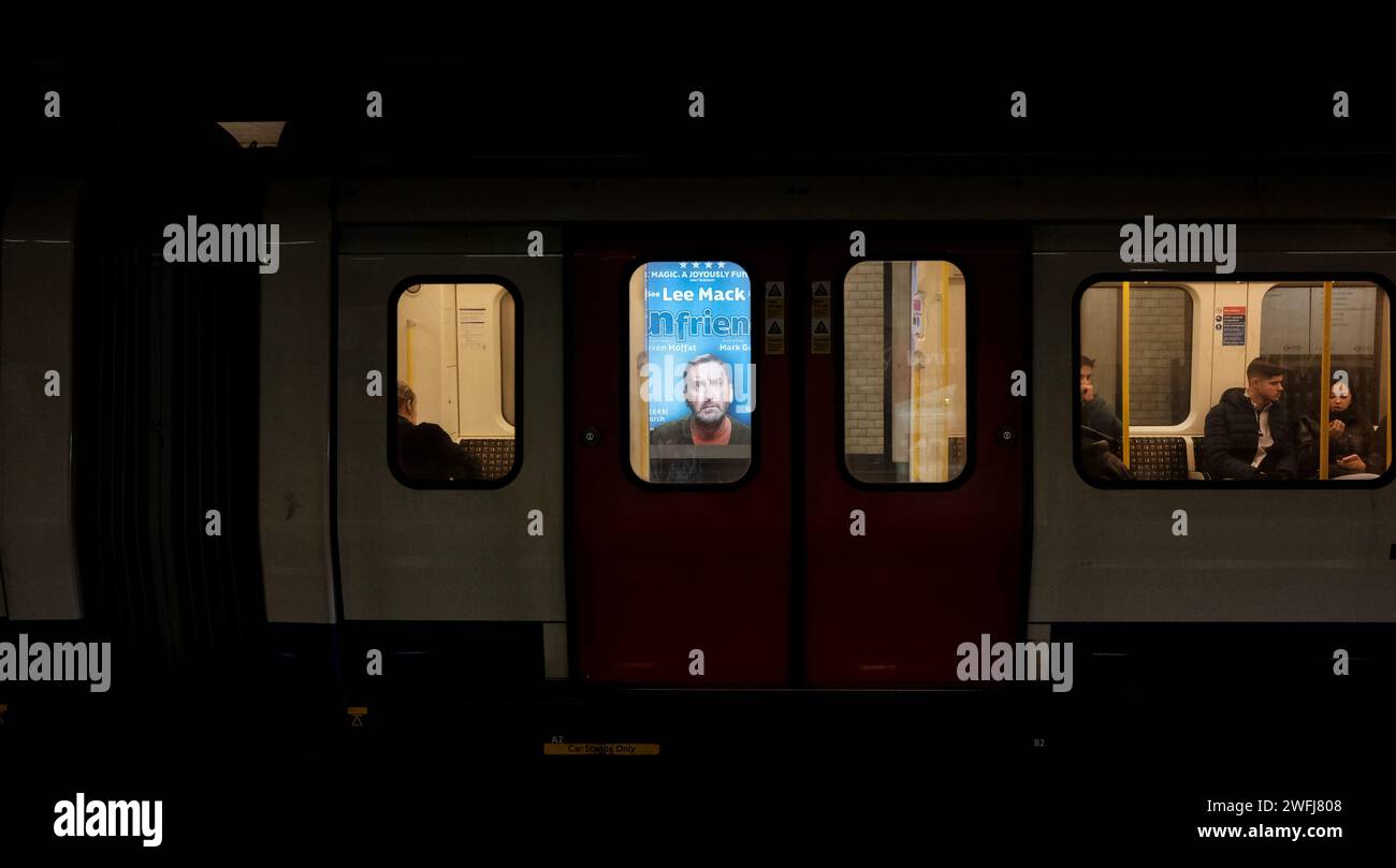 London tube carriage poster hi-res stock photography and images - Alamy