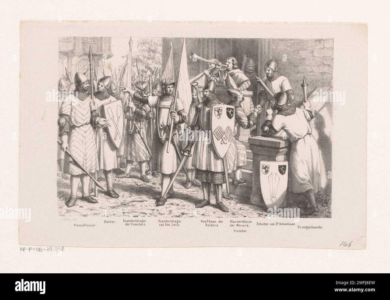 Knights, 13th century, David van der Kellen (1827-1895), 1857 - 1864 ...