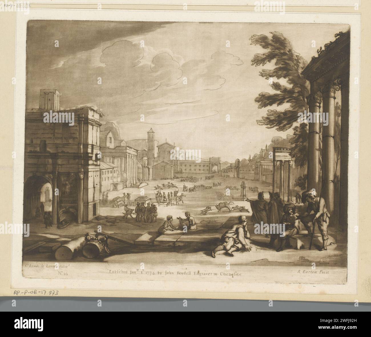 View of the Forum Romanum in Rome, Richard Earlom, After Claude Lorrain ...