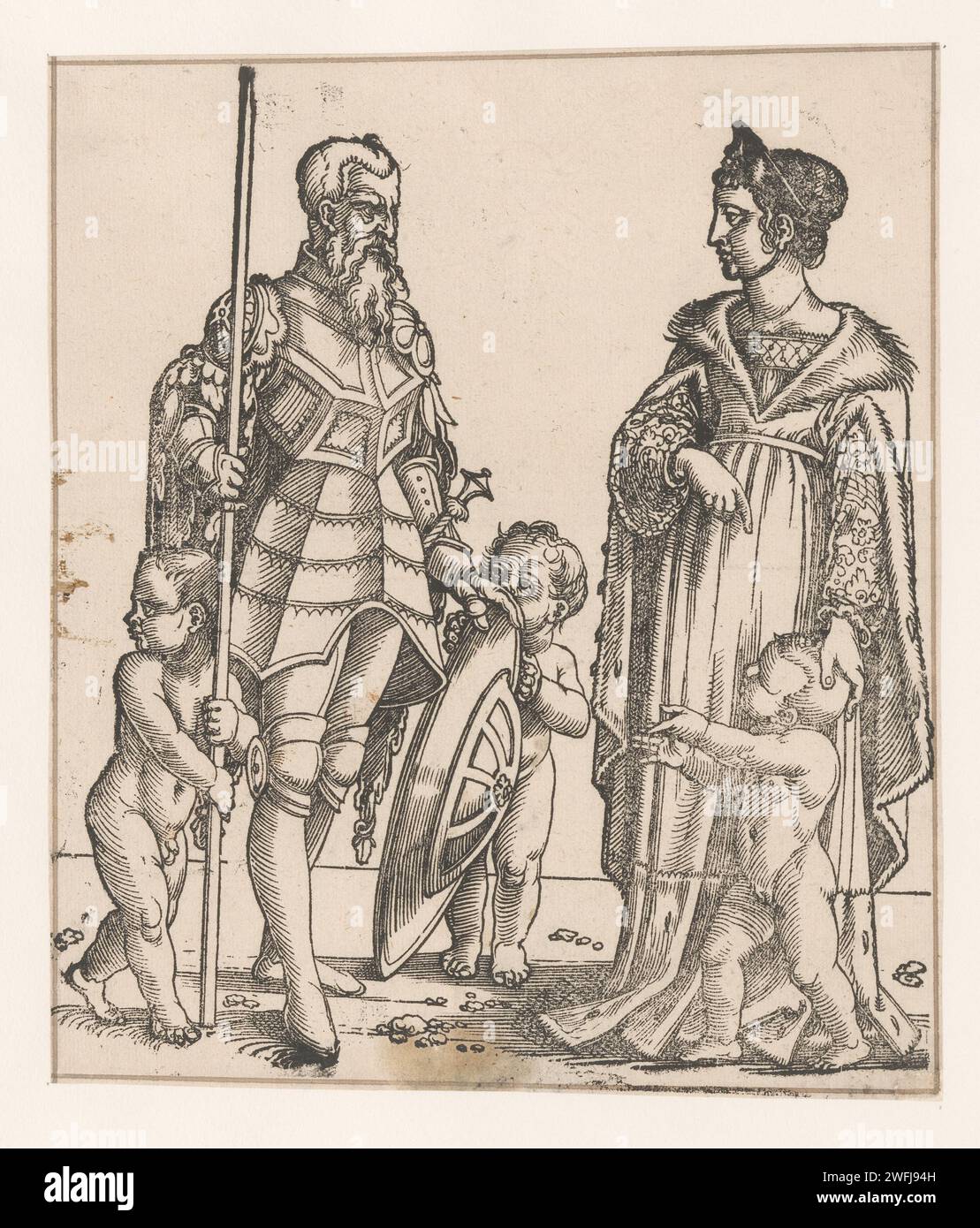 Mahalalel with his wife and children, Anonymous, After Hans Sebald ...