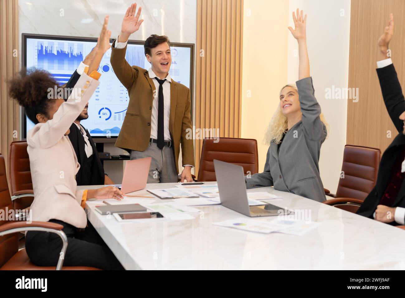 Multiethnic women raising hands up hi-res stock photography and images ...