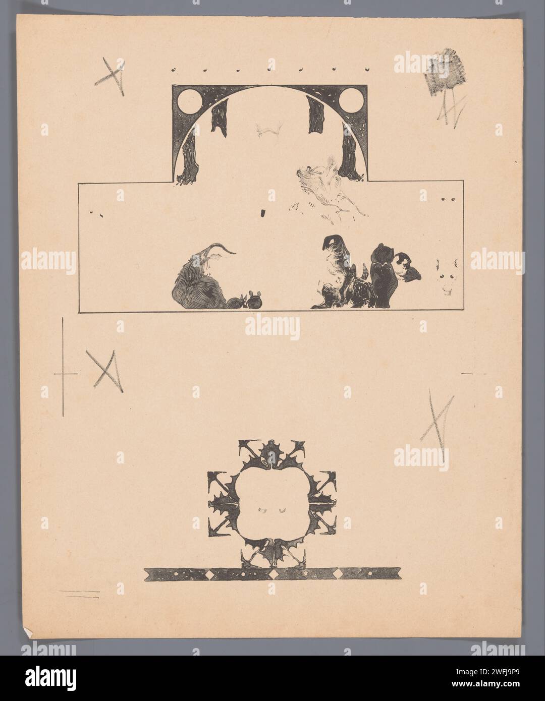 Design for title page for: Stijn Streuvels, Reinaert de Vos, 1910 ...