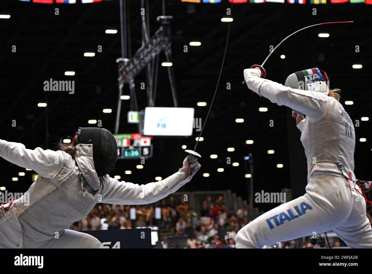Female competition during the Fencing World Championship, in Milan 2023 ...