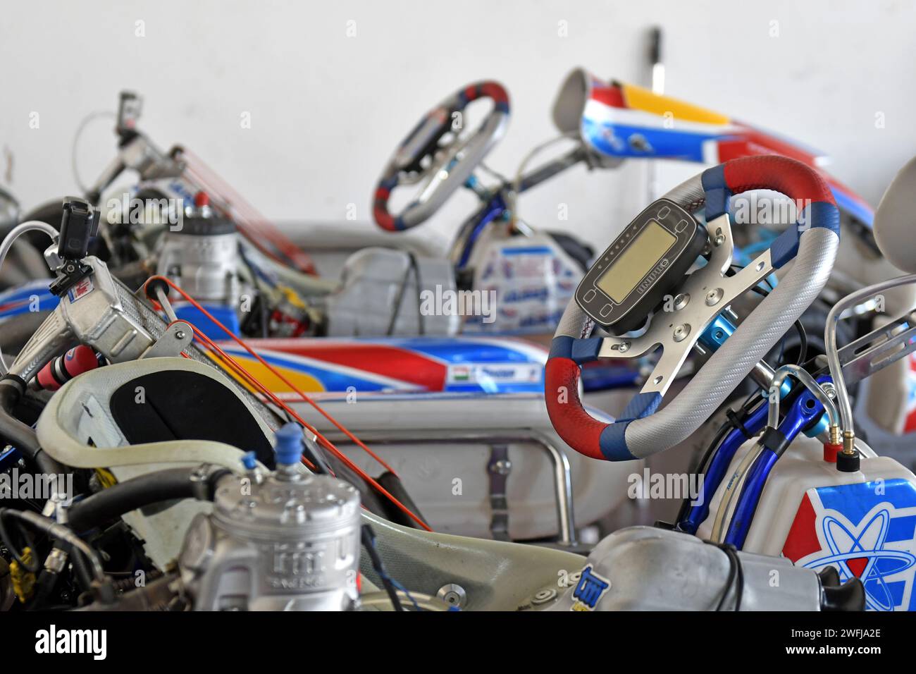 Go-karting at box of the Kartodromo Cremona Circuit Stock Photo - Alamy