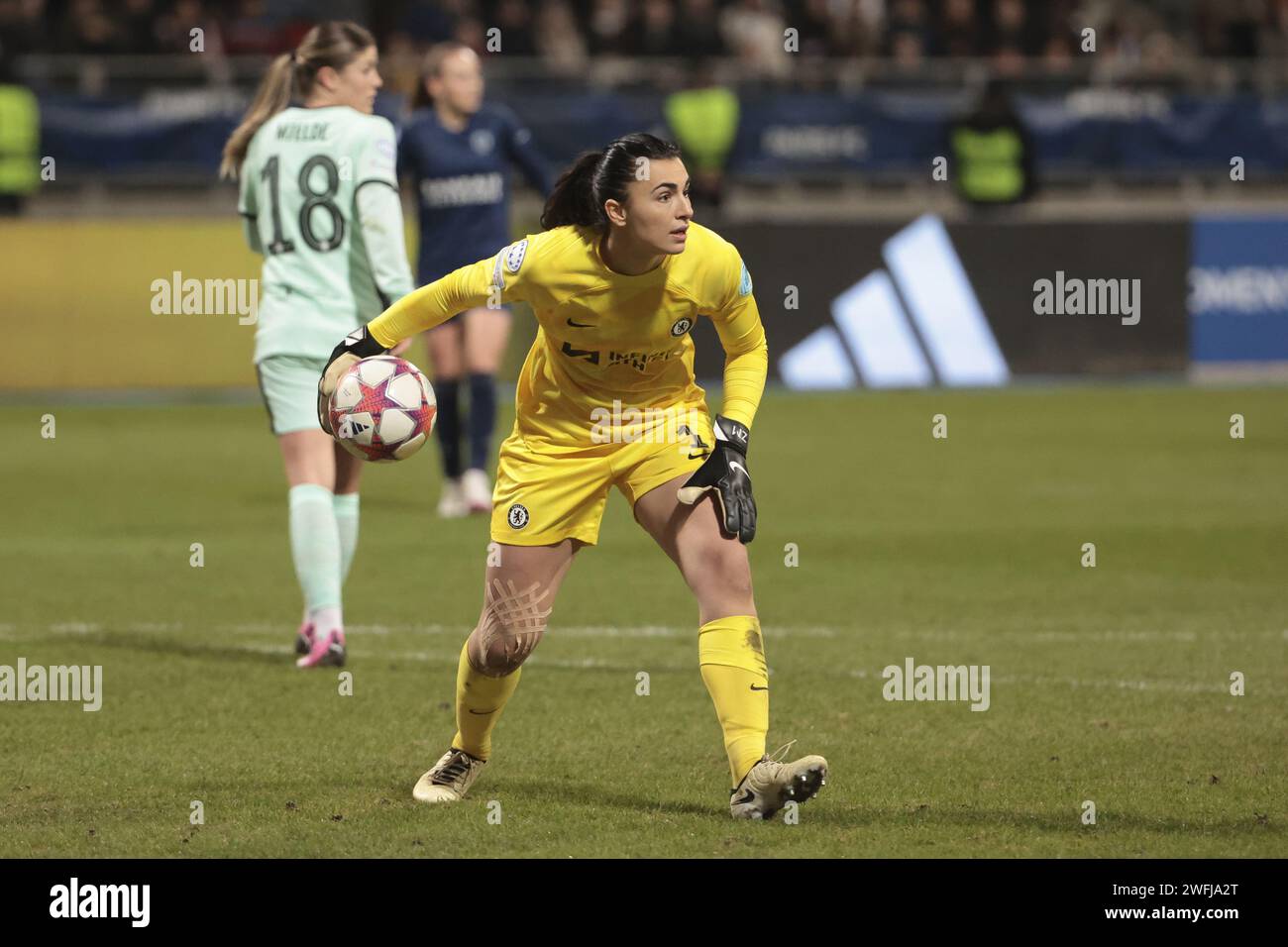 Goalkeeper of Chelsea Zecira Musovic during the UEFA Women's Champions ...