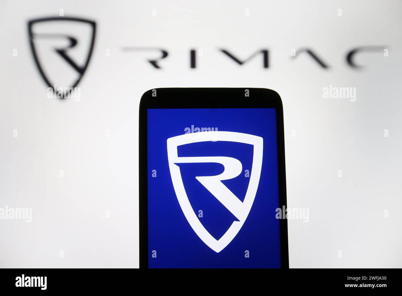 Ukraine. 31st Jan, 2024. In this photo illustration, the Rimac ...