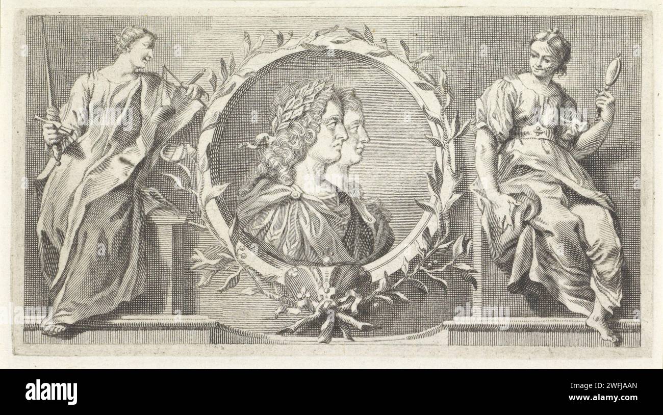 Cartouche with acclaimed man and wife, Giovanni Cattini (attributed to ...