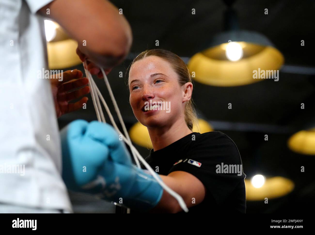Fran Hennessy during the media work-out at Camden Boxing Club, London. Picture date: Wednesday ...