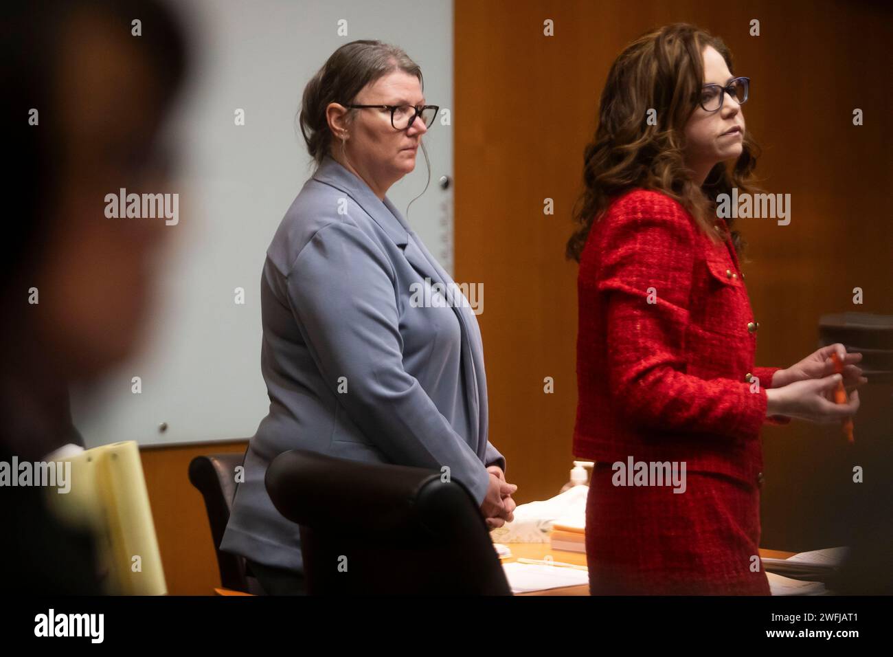Defendant Jennifer Crumbley, left, and her defense attorney, Shannon ...