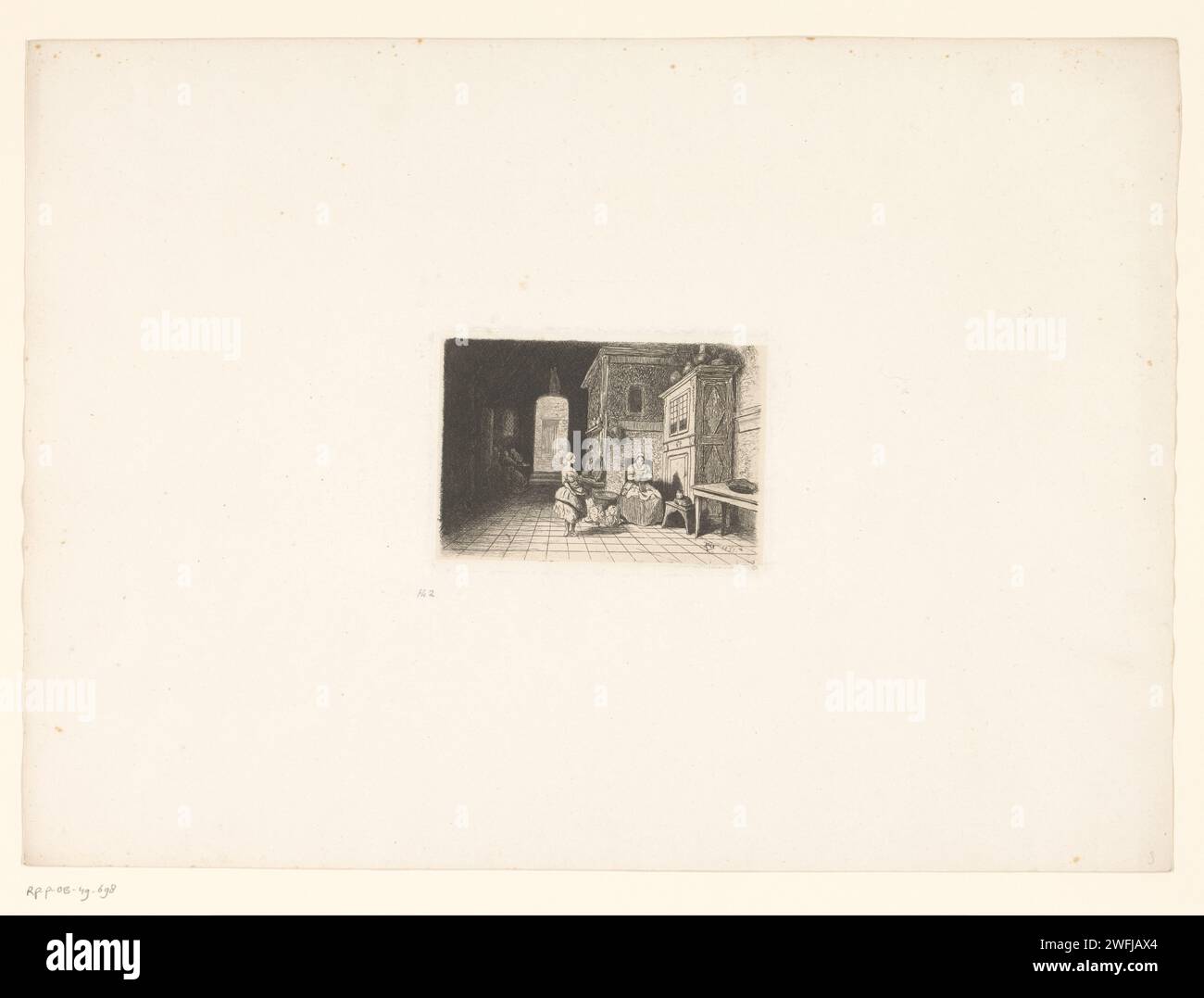 Interior with two women, Polynice Auguste Viette, 1851 print At the top ...