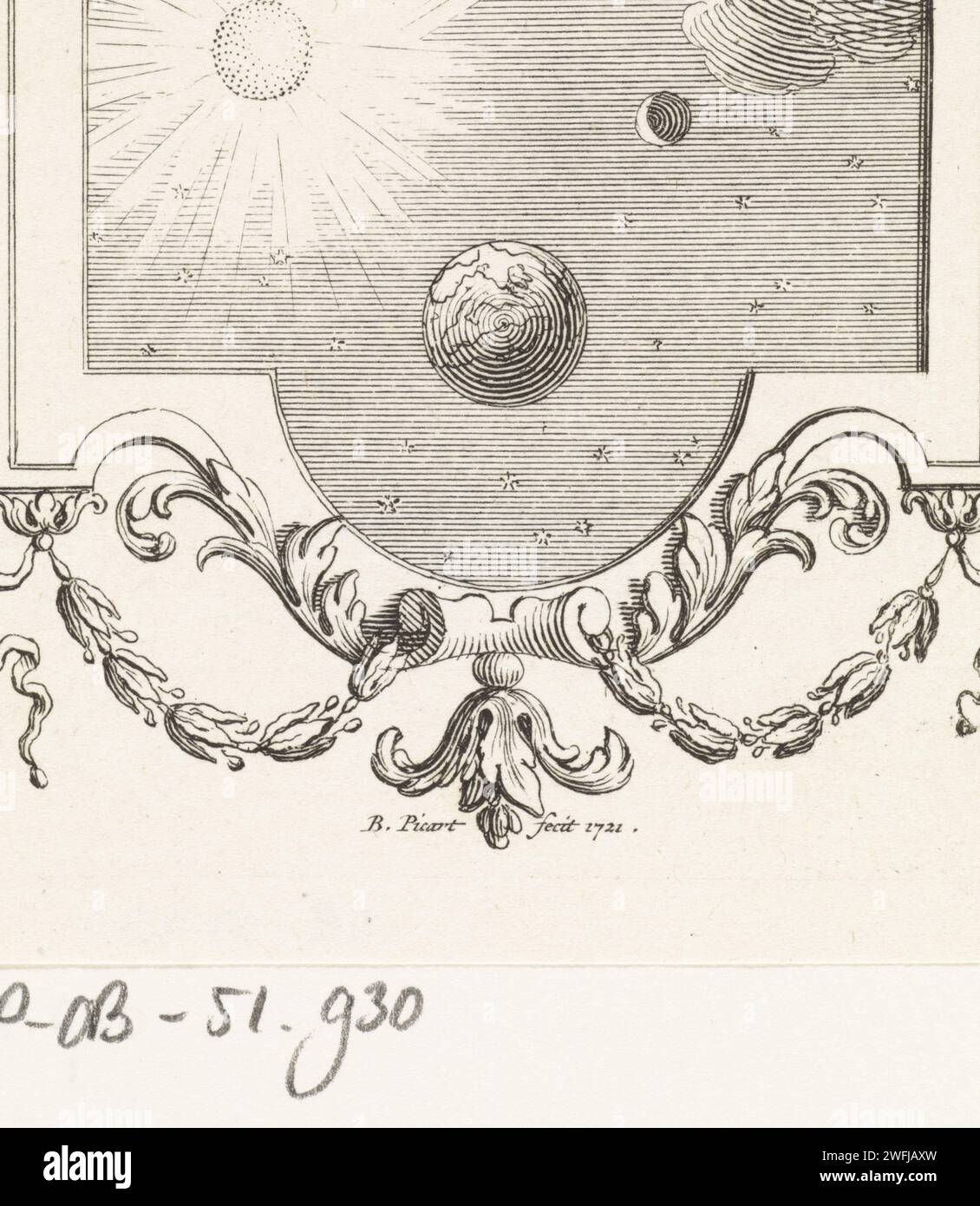 Universe with earth, sun, moon and stars and the tetragram, Bernard ...