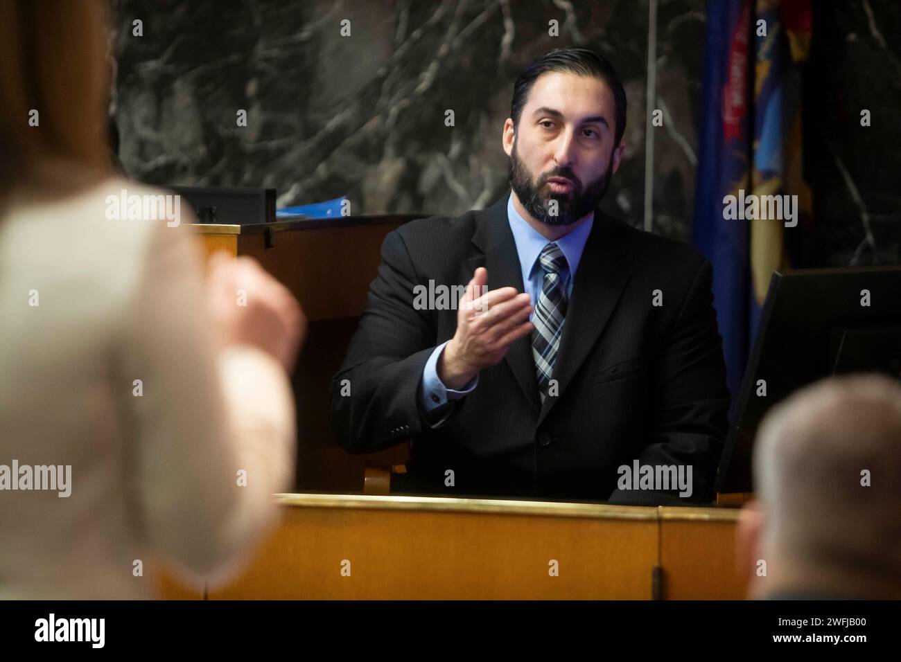 Lieutenant Sam Marzban of the Oakland County Sheriff's Office testifies ...