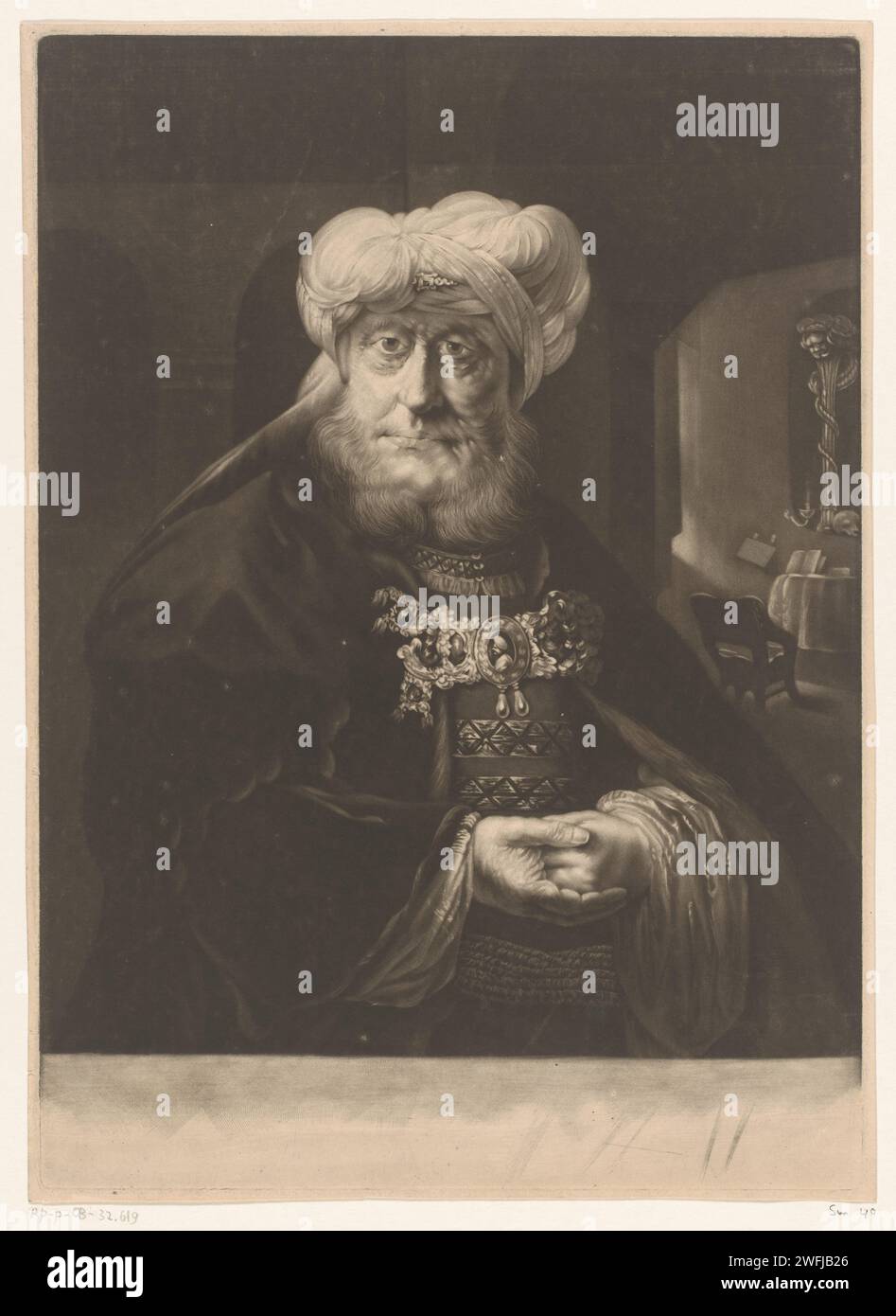 King Uzziah plagued by leprosy, William Peter, After Rembrandt van Rijn ...
