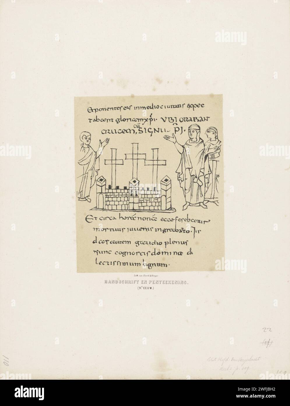 Manuscript and pen drawing, 9th century, Anonymous, 1857 - 1864 print ...