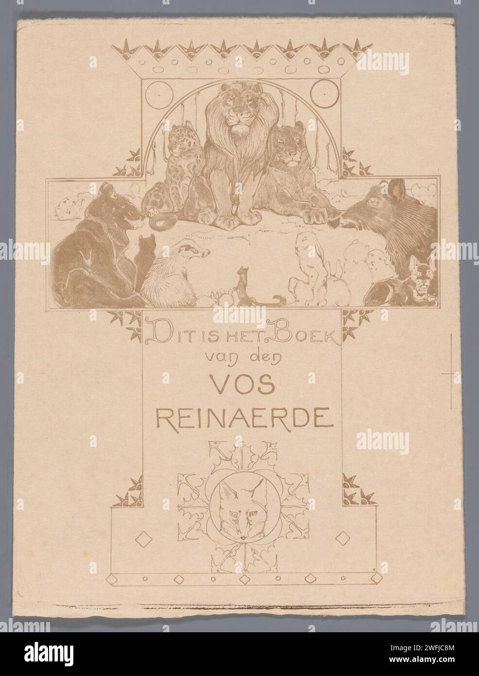 Design for title page for: Stijn Streuvels, Reinaert de Vos, 1910 ...