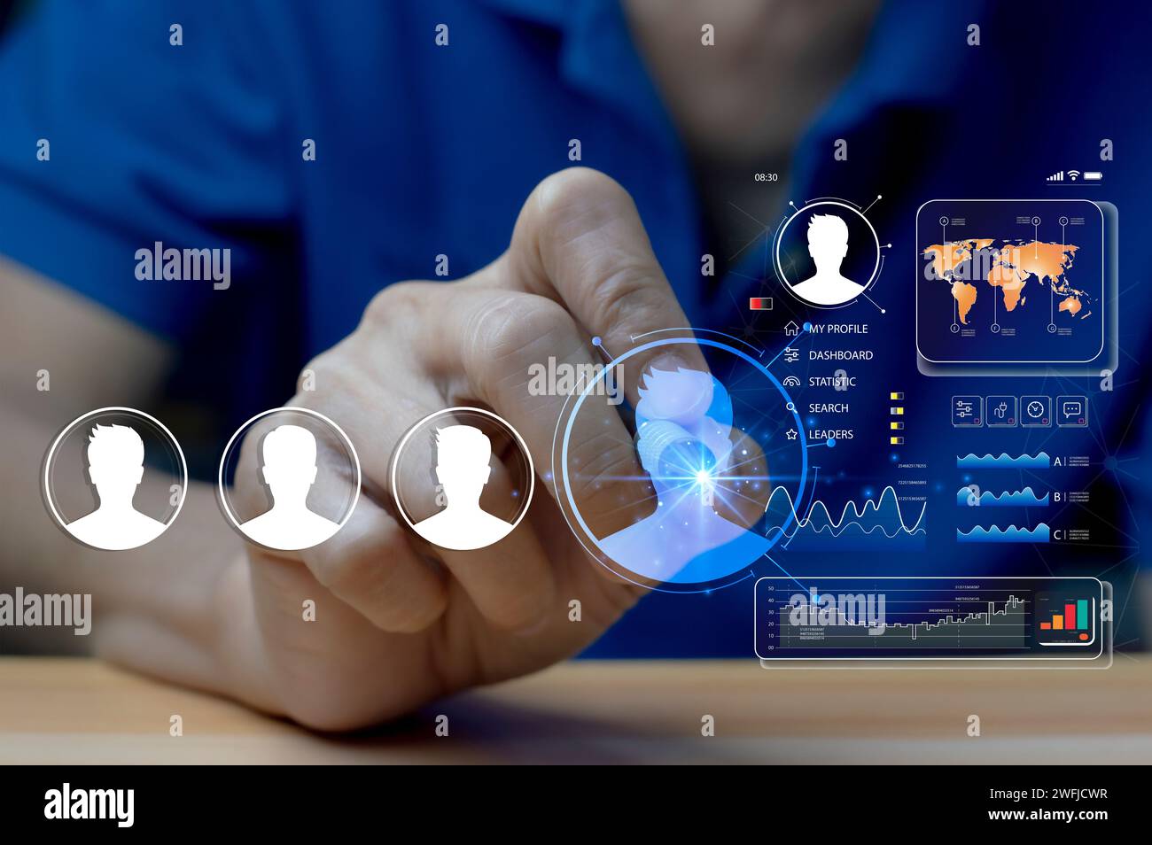 Concept of personal data verification, human resource management, HR ...