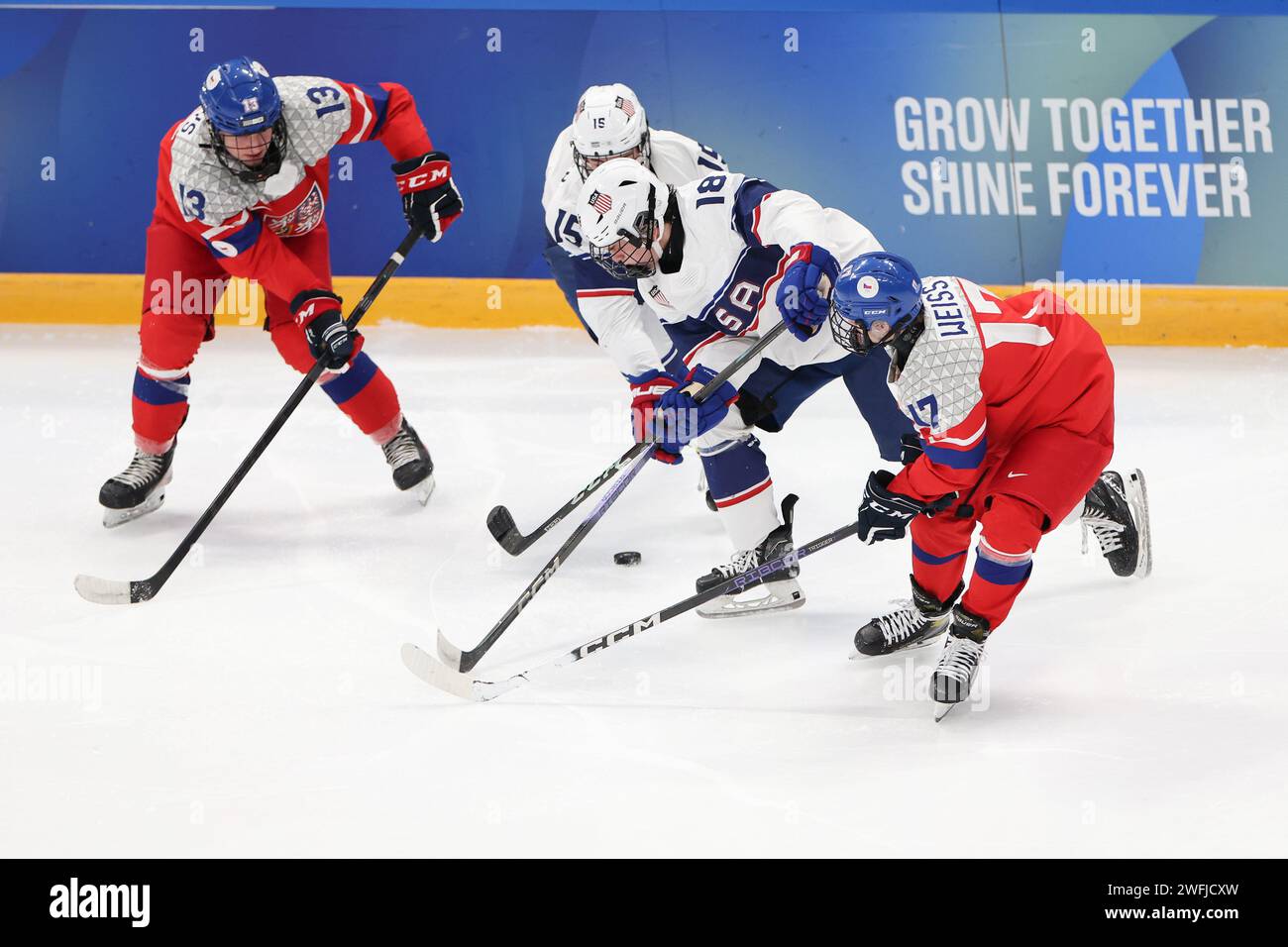Gangneung, South Korea. 31st Jan, 2024. Zane Torre (2nd R) of the ...