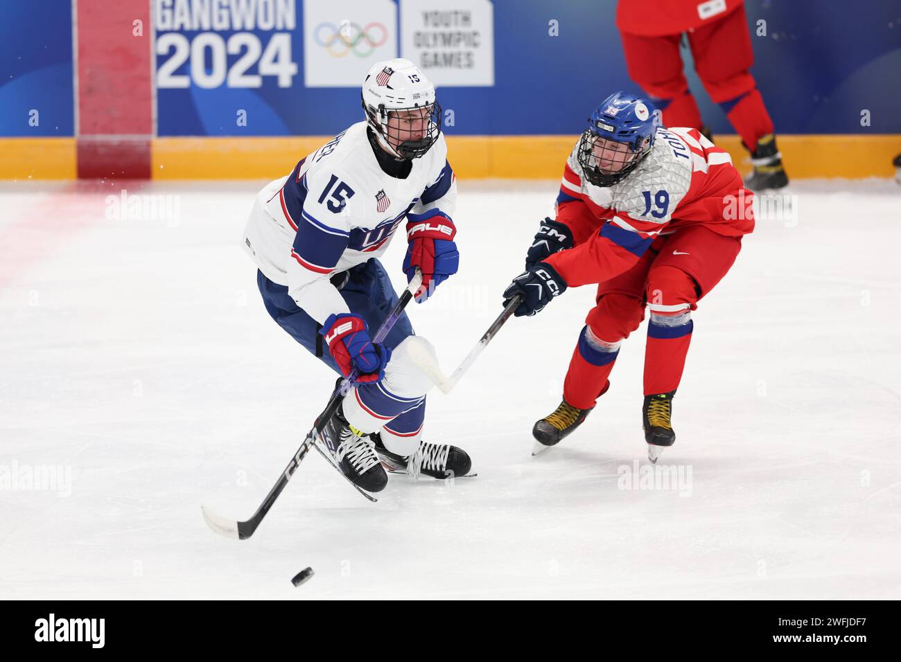 Gangneung, South Korea. 31st Jan, 2024. Petr Tomek (R) of the Czech ...