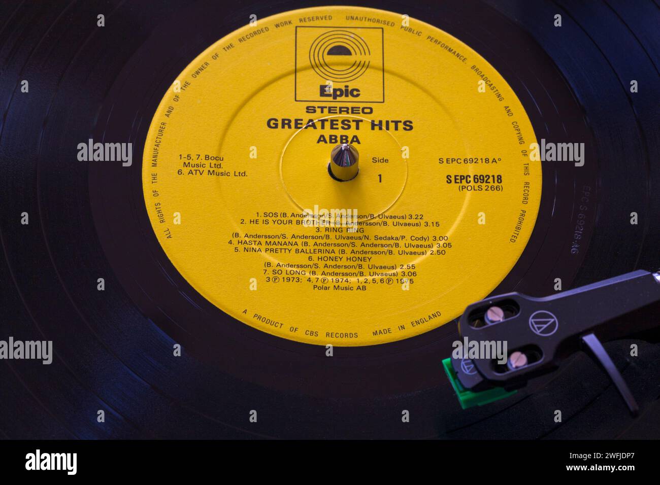 Abba Greatest Hits vinyl record album LP with tonearm, cartridge ...