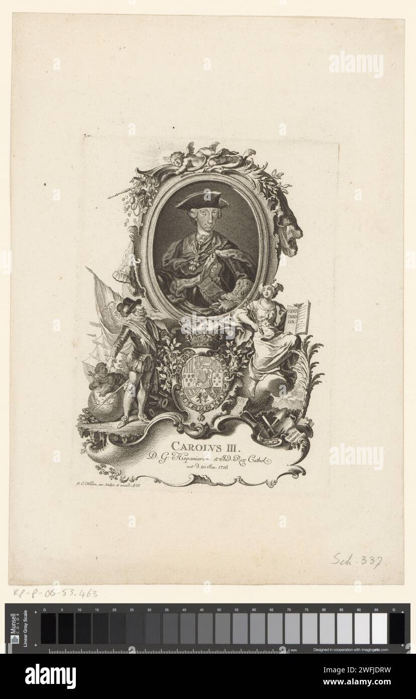 Portrait of Charles III, King of Spain, Johann Esaias Nilson, 1731 ...