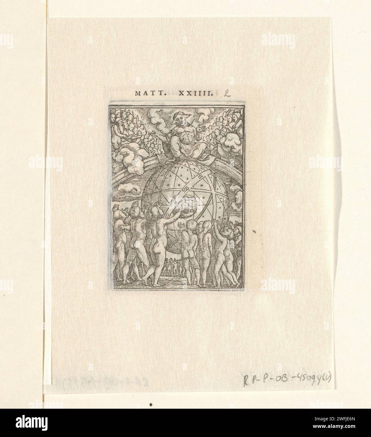 Last judgment, Hans Holbein (II), 1538 print Christ is sitting troning ...