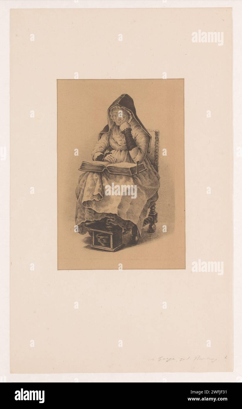Reading woman, Pieter de Goeje (attributed to), 1809 - 1859 print She ...