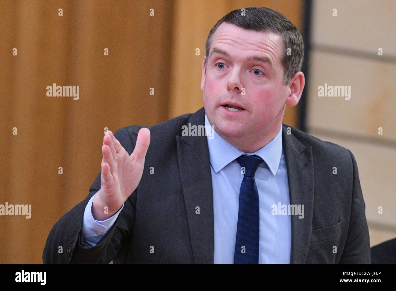 Edinburgh Scotland, UK 31 January 2024 Douglas Ross MSP speaks at ...