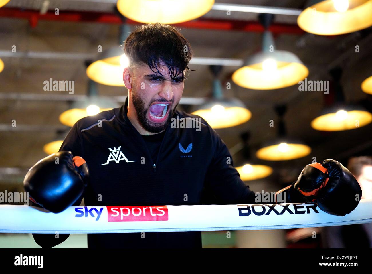 Adam Azim during the media work-out at Camden Boxing Club, London ...