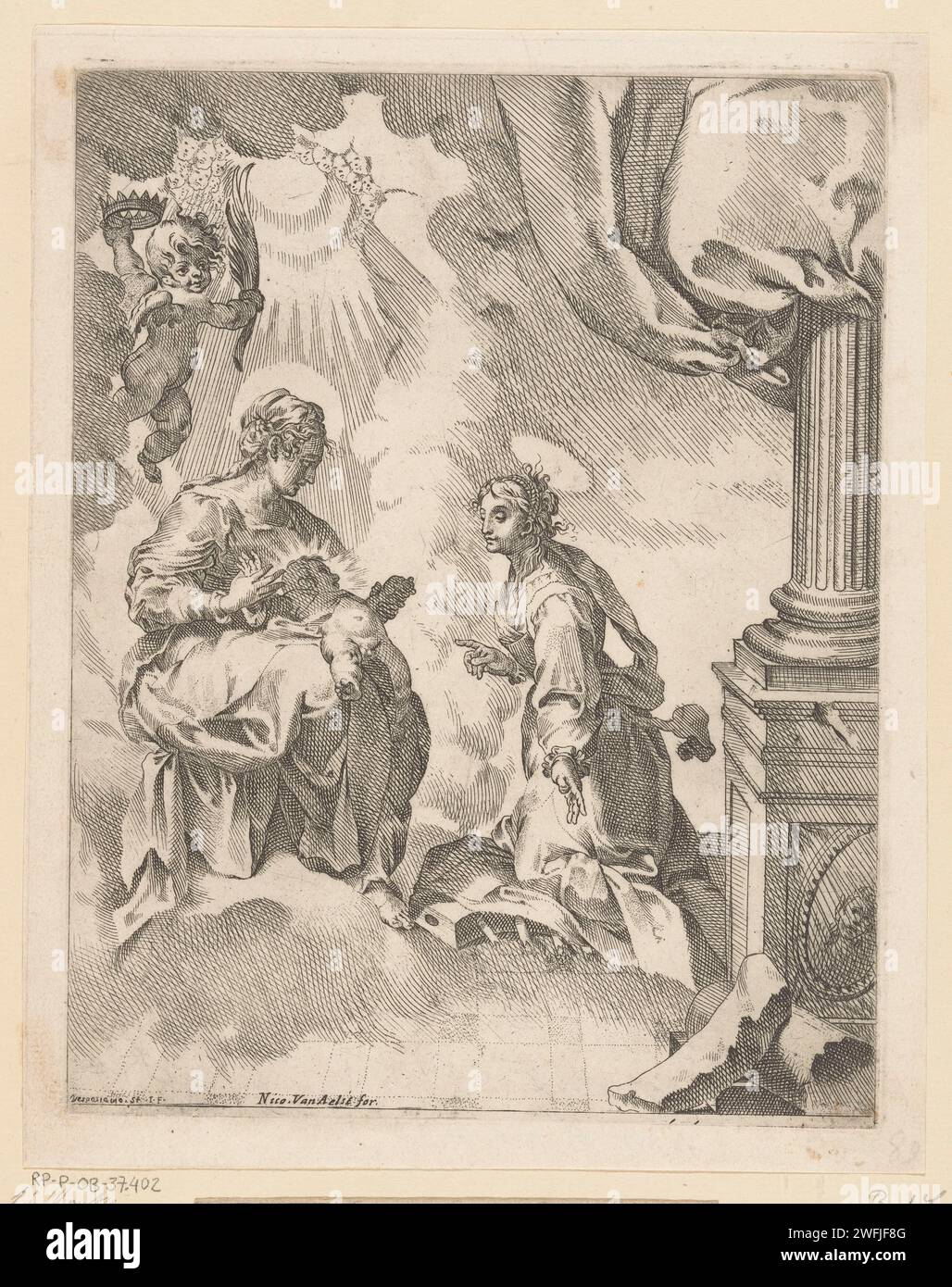 Maria with Kind and Catharina from Alexandria, Vespasiano Strada, c ...