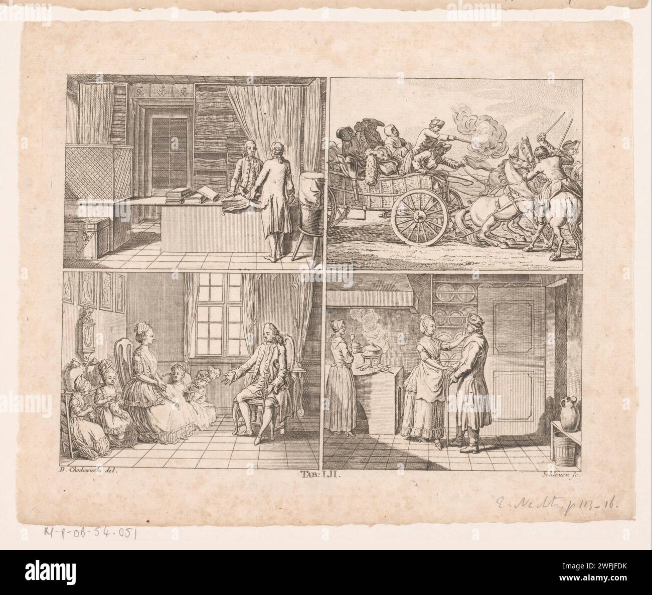 Four encyclopedic voor stalls, Johann David Schleuen (I), after Daniel ...