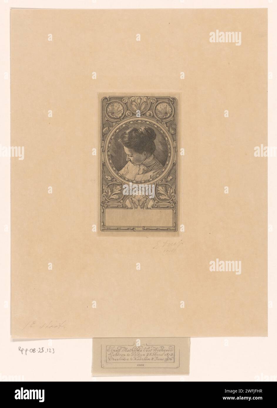 Portrait of Anna Mathilda Voet-Westervelde, Elias Voet jr., 1918 print ...