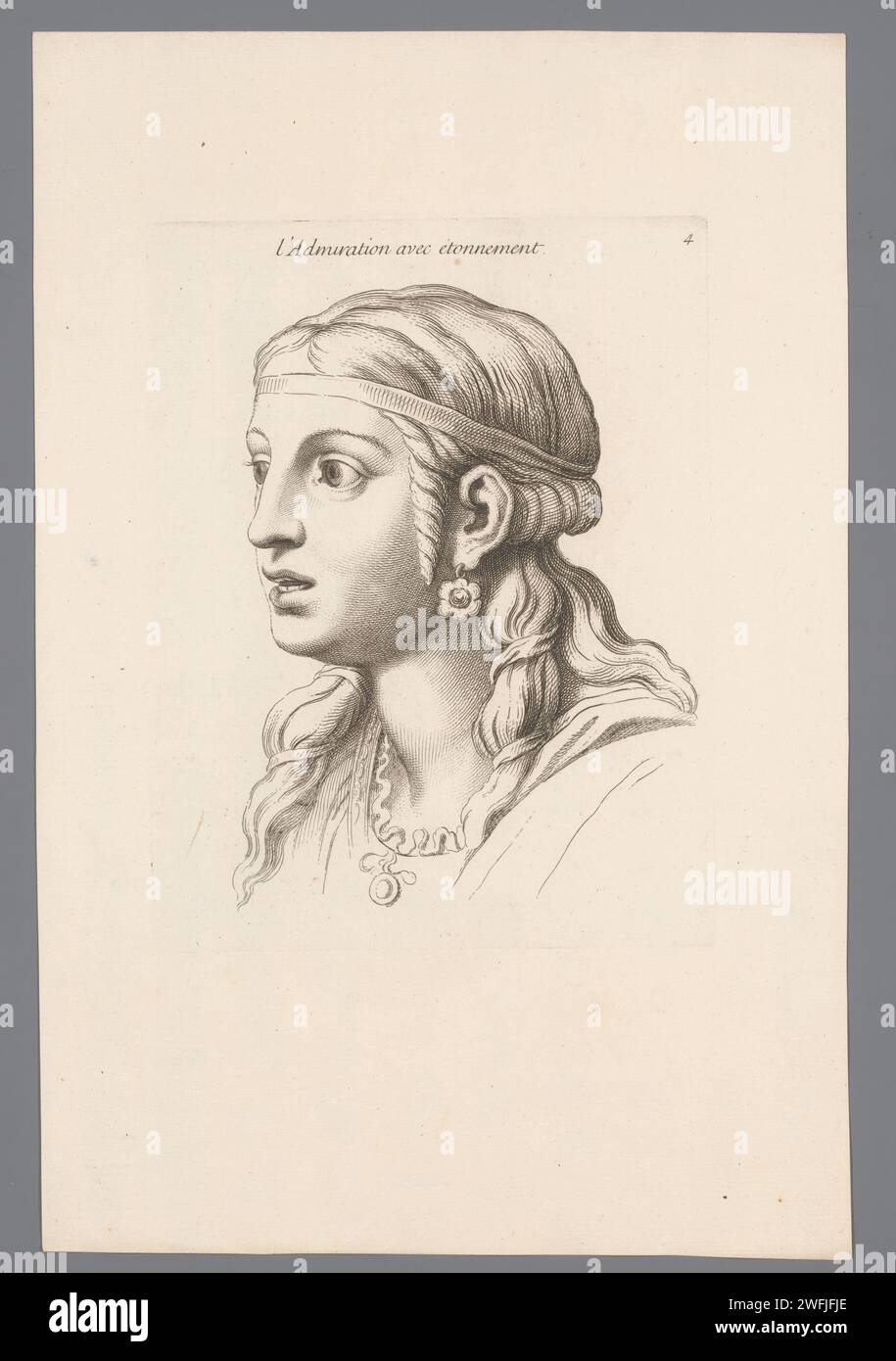 Admiration and surprise, Jean Audran, After Charles Le Brun, 1727 print ...