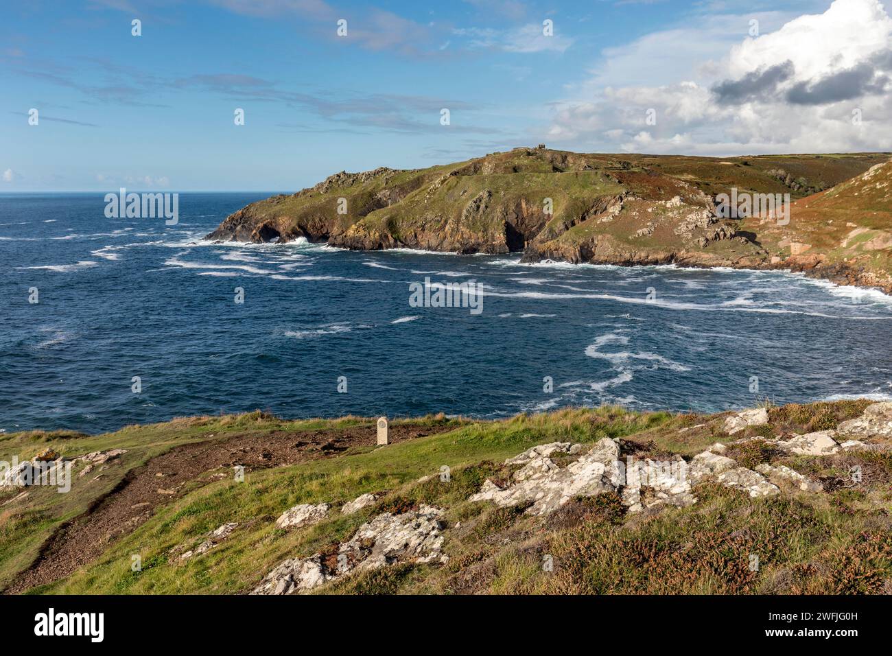 Cape Cornwall; View of Porth Ledden; Cornwall; UK Stock Photo - Alamy