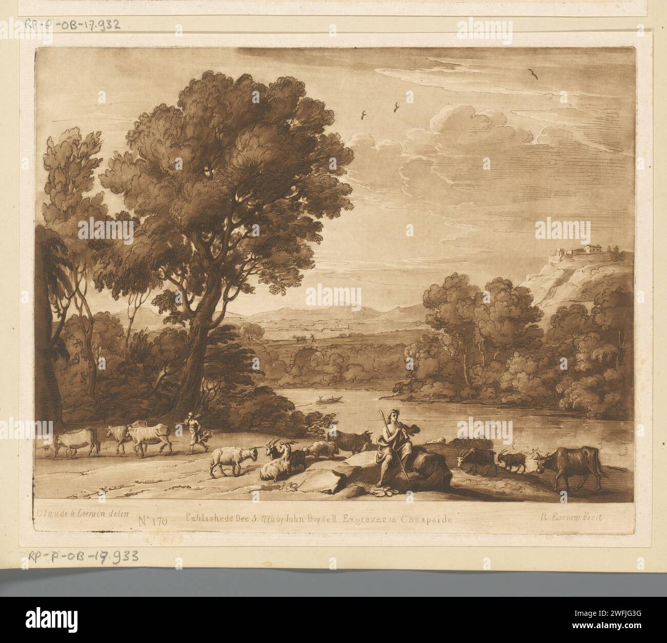 Landscape with Apollo and Mercury, which steals cattle, Richard Earlom ...