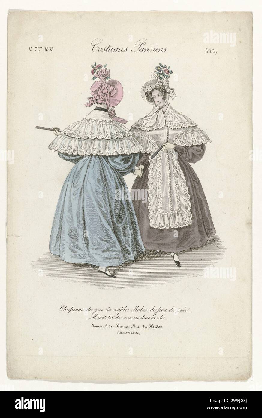 Journal of ladies and fashions, Parisian costumes, September 15, 1833 ...