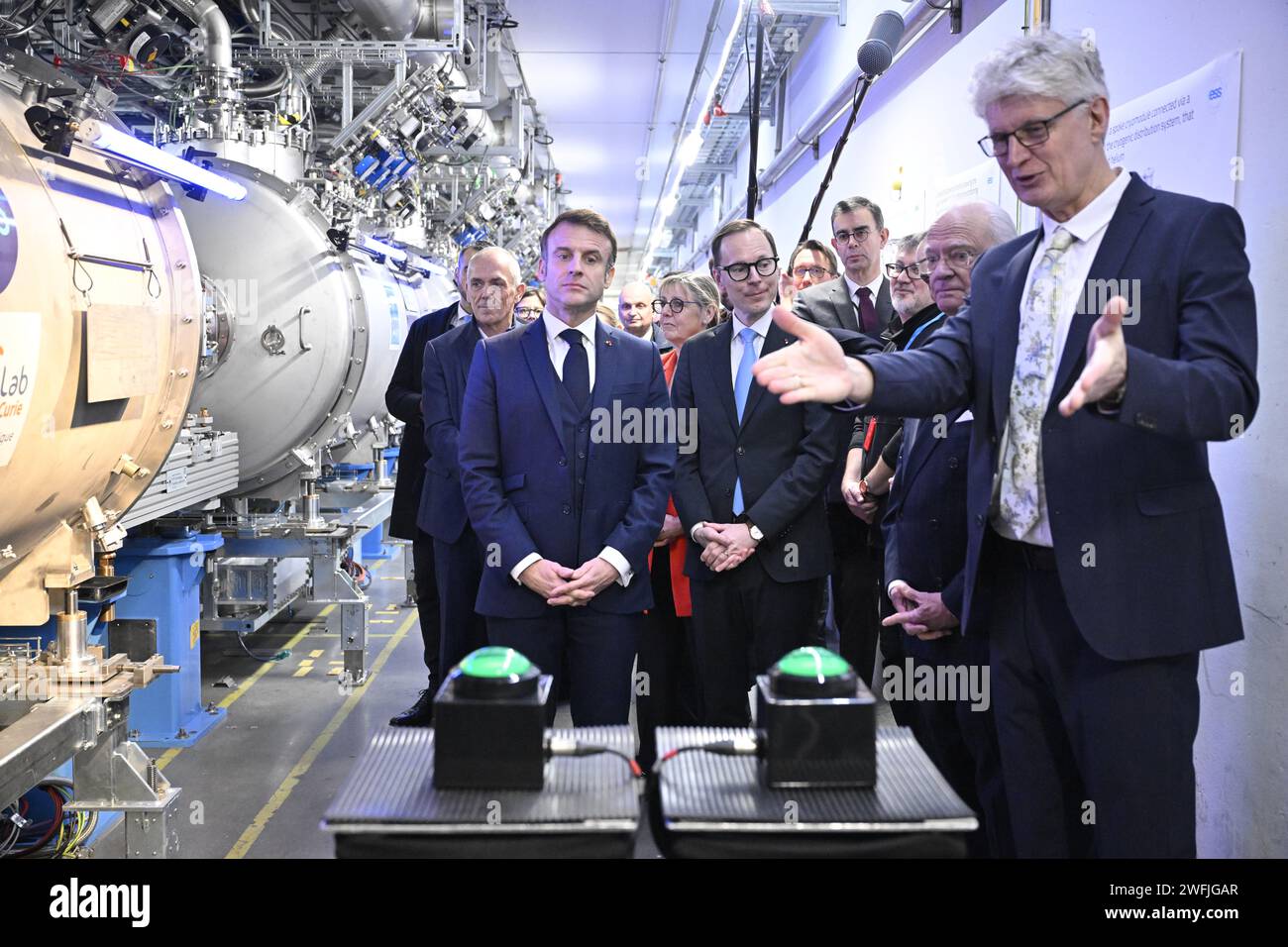Lund, Sweden. 31st Jan, 2024. French President Emmanuel Macron and King ...