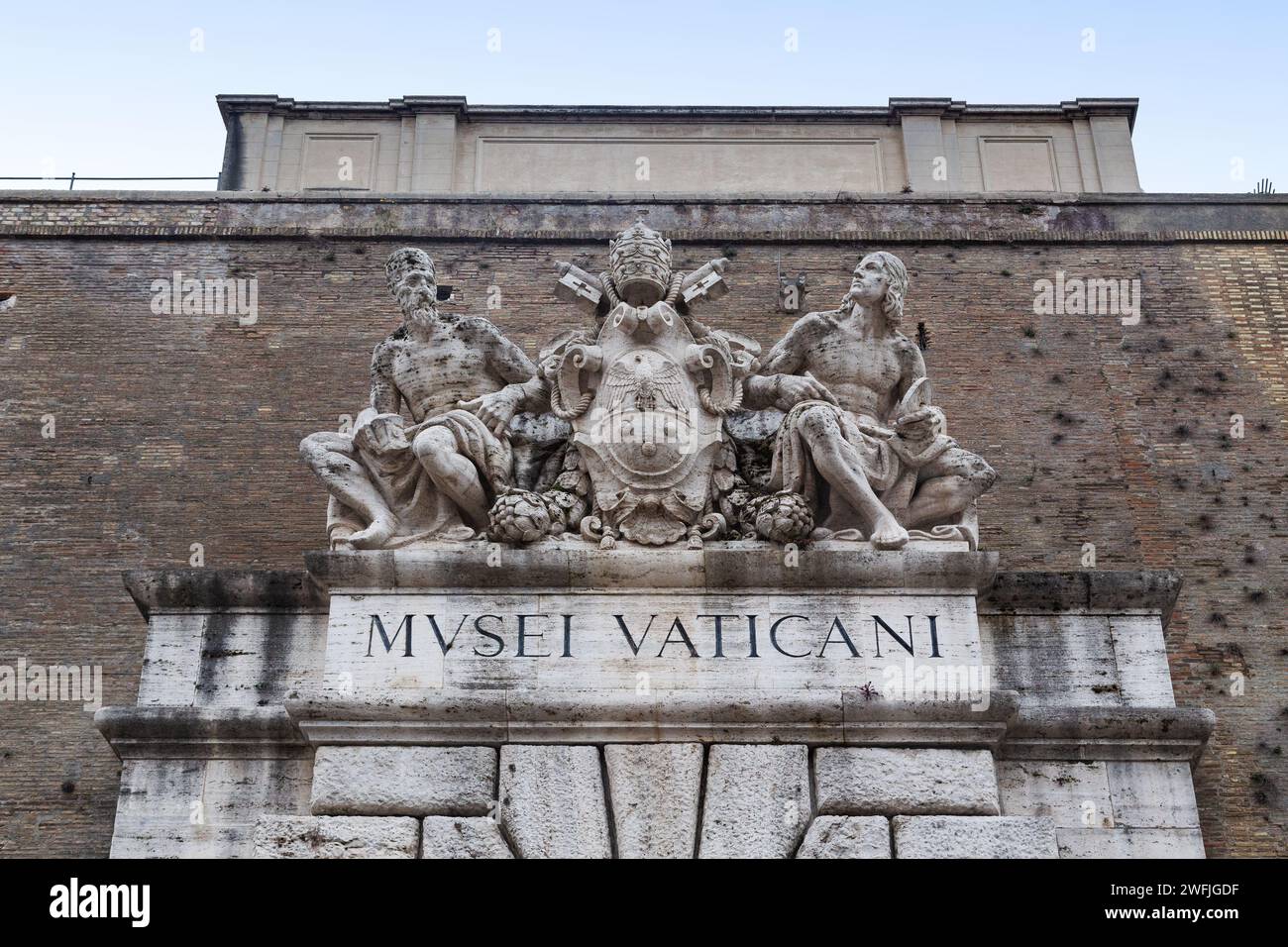ROME, VATICAN - MARTH 9, 2023: This is the inscription and coat of arms ...
