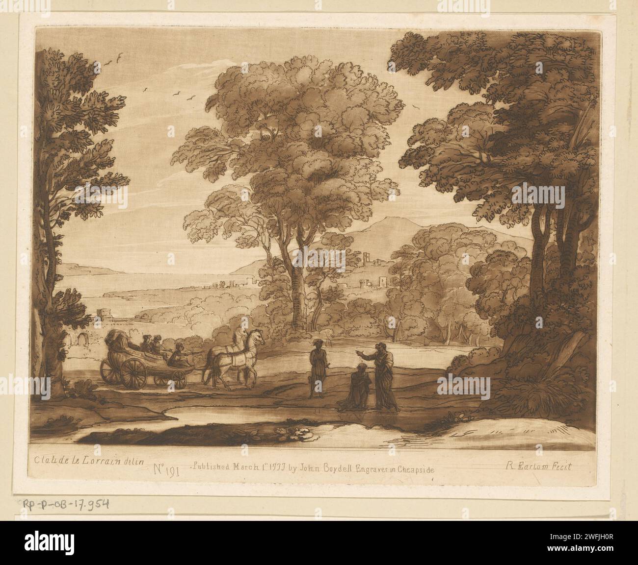 Landscape with Philip that baptized the Eunuch, Richard Earlom, After ...