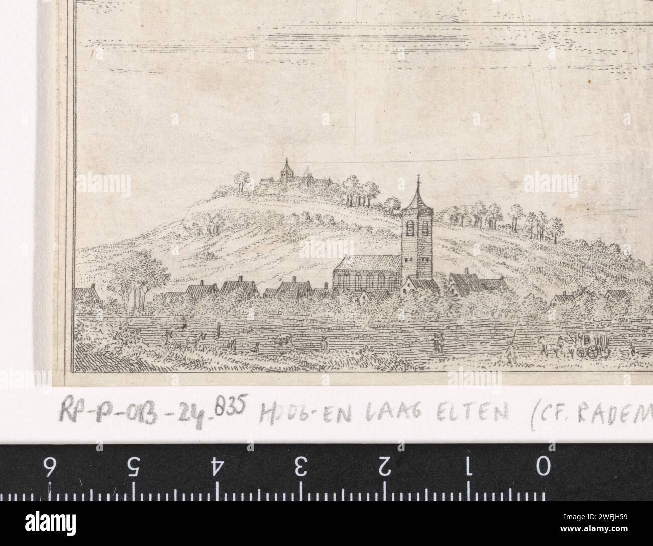 View of Elten, Abraham Zeeman, 1730 print View of Hoch-lets, on the ...