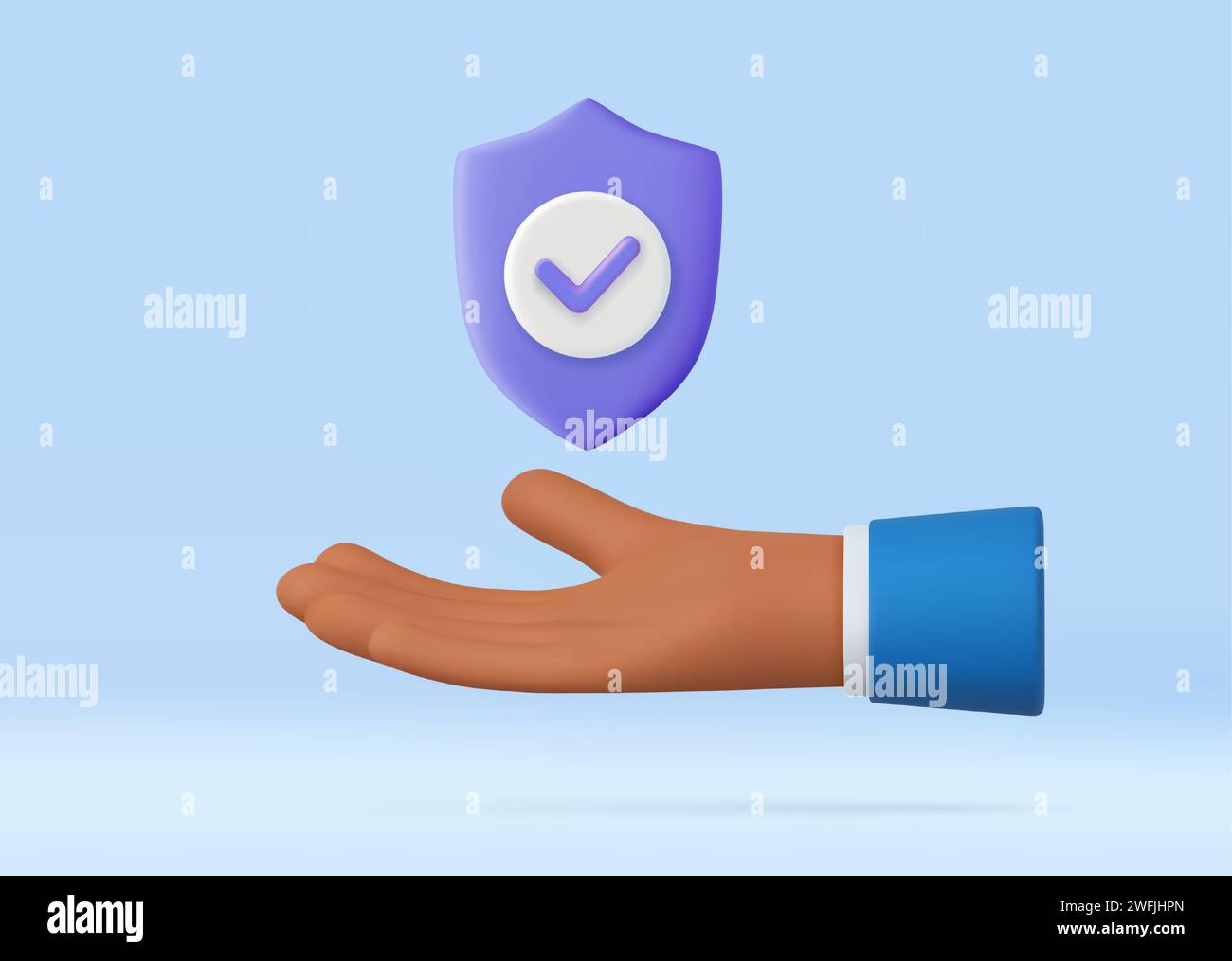 Hand icon 3d shield Stock Vector Images - Alamy