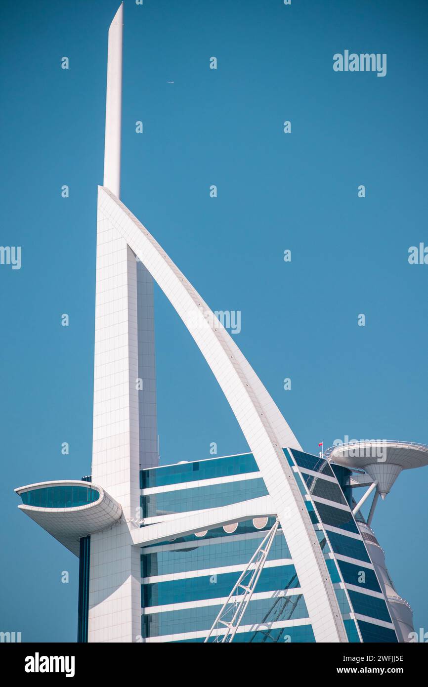 A close-up of the top of the Burj Al Arab - Dubai, UAE Stock Photo - Alamy