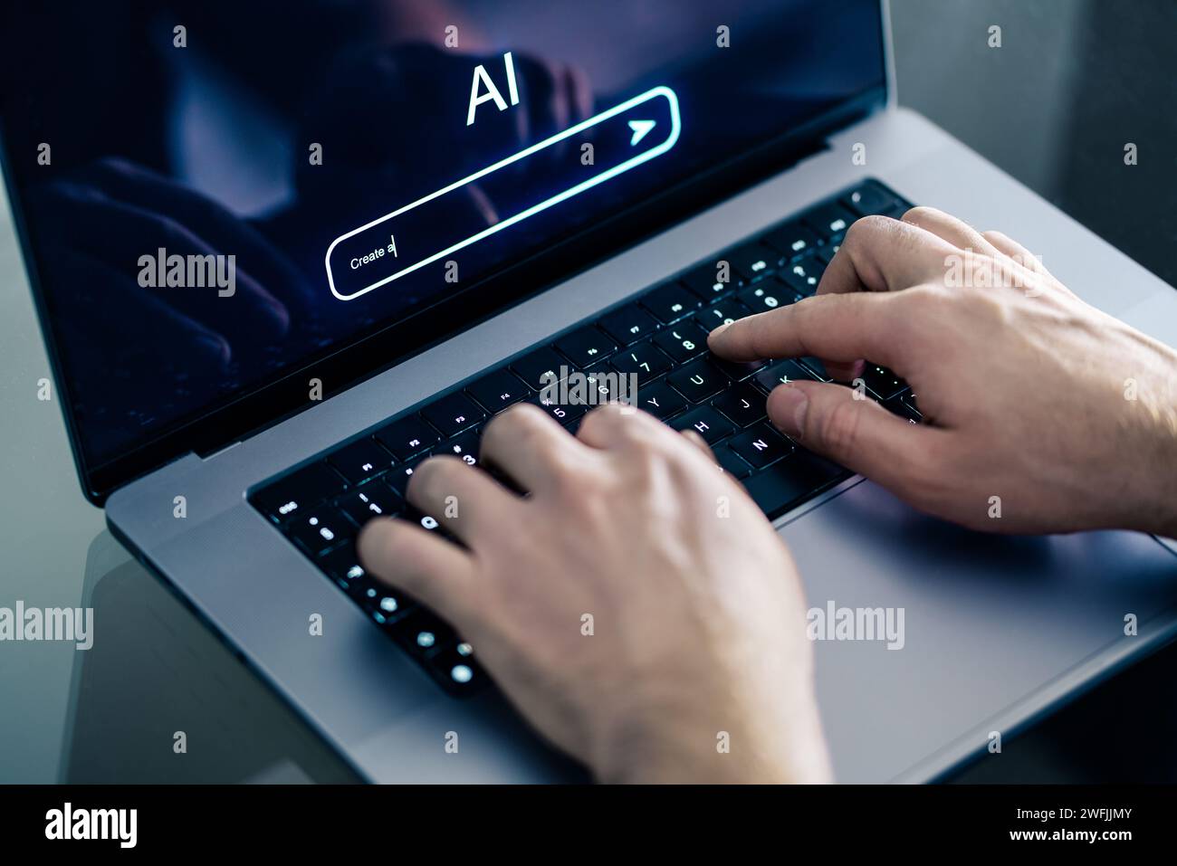 AI chat prompt. Artificial intelligence and digital technology. Man ... AI chat prompt. Artificial intelligence and digital technology. Man ...