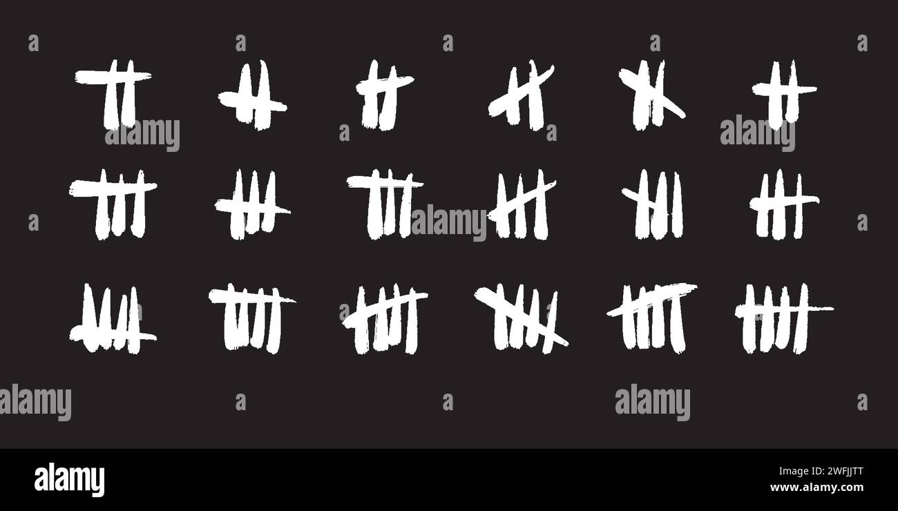 Set of tally marks. Vector hand drawn icons Stock Vector Image & Art ...
