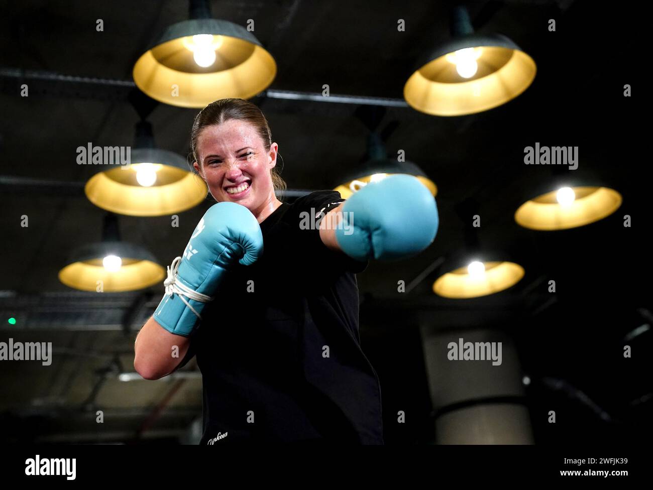 Fran Hennessy during the media work-out at Camden Boxing Club, London ...