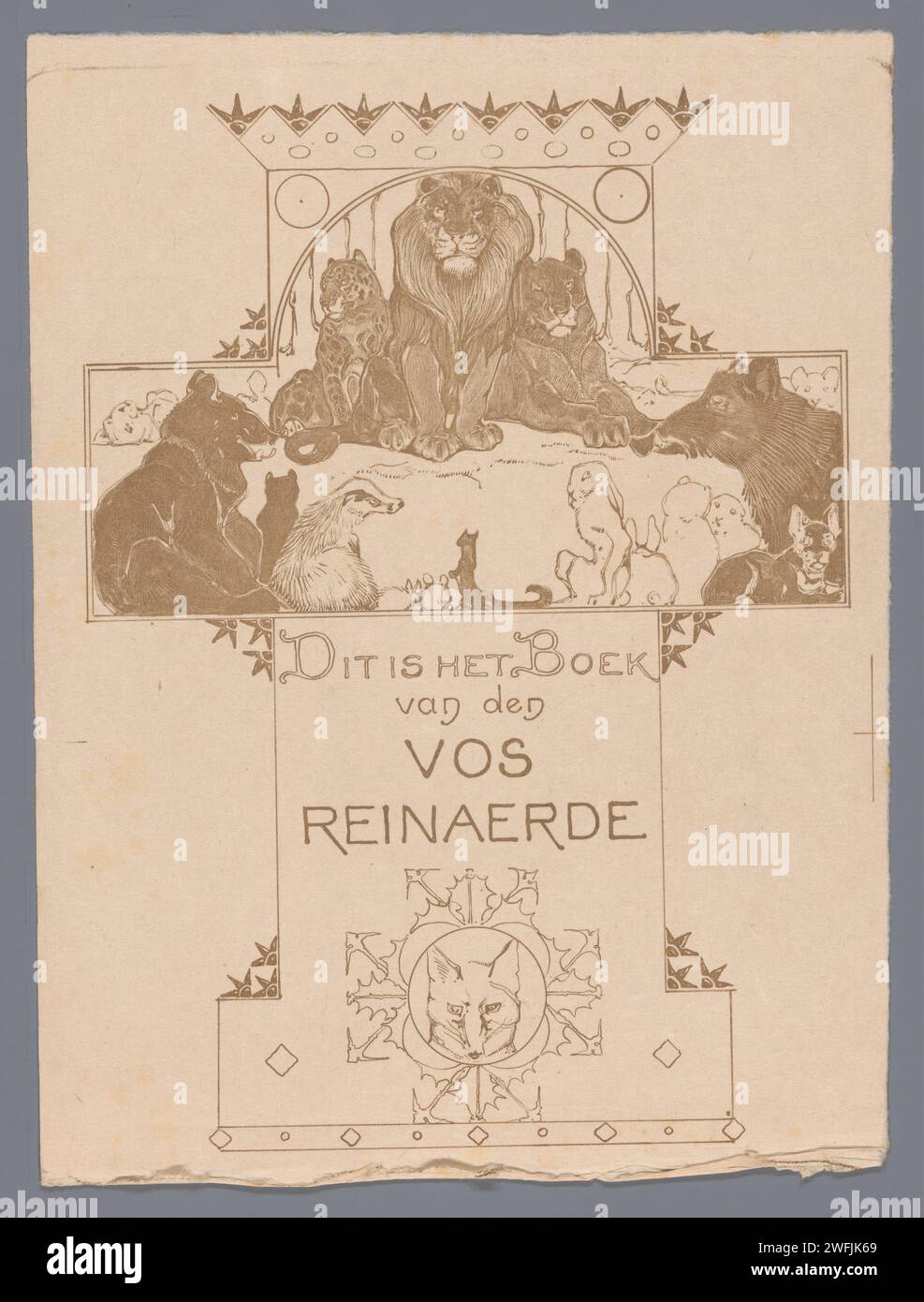 Design for title page for: Stijn Streuvels, Reinaert de Vos, 1910 ...