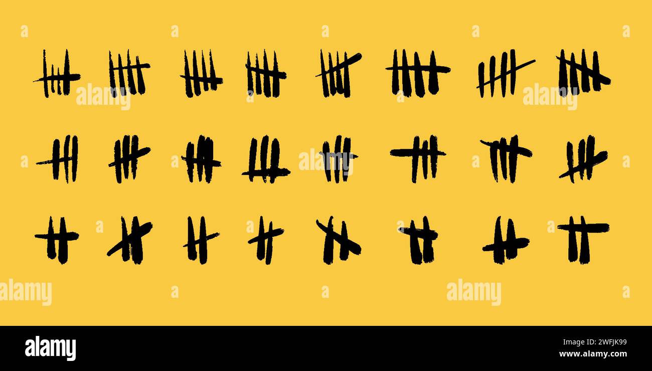 Set of vector grunge icons. Wall tally marks Stock Vector Image & Art ...