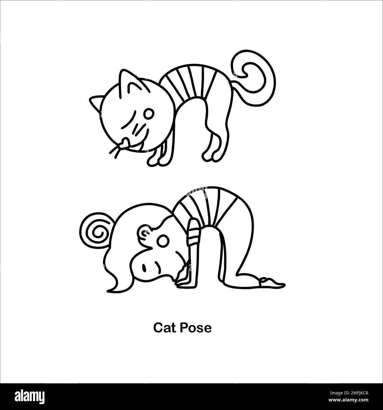 Kids yoga cat pose. Vector cartoon illustration Stock Vector Image ... Kids yoga cat pose. Vector cartoon illustration Stock Vector Image ...