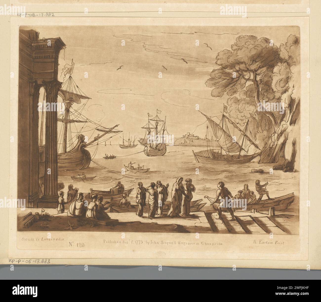 Havengekicht with embarkation by H. Paula, Richard Earlom, After Claude ...